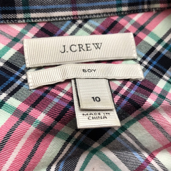 J. Crew | Tops | Jcrew Boy Plaid Button Down Shirt Sz | Poshmark